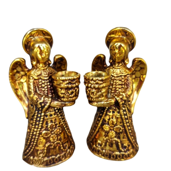 napco | Holiday | Napco Gold Angels Candlestick Holders Japan National ...